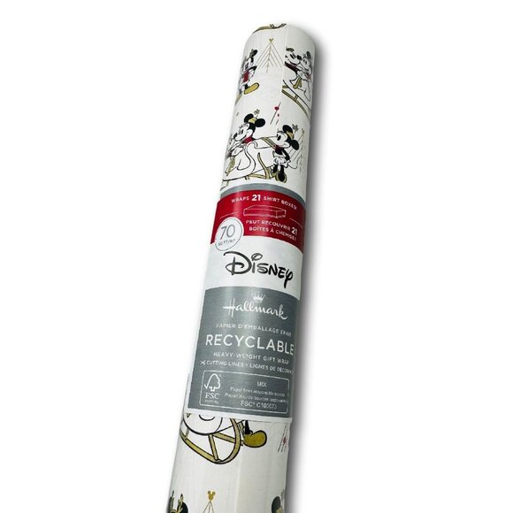 Hallmark | Party Supplies | Hallmark Wrapping Paper Christmas Mickey ...